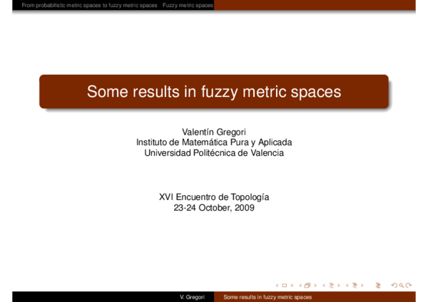 (PDF) Some Results in Fuzzy Metric Spaces