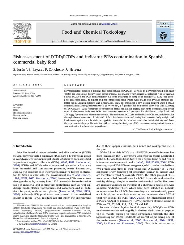 (PDF) Risk assessment of PCDD/PCDFs and indicator PCBs contamination in ...