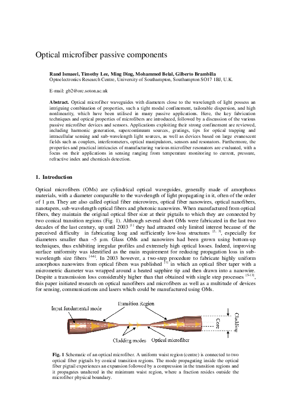 (PDF) Optical microfiber passive components