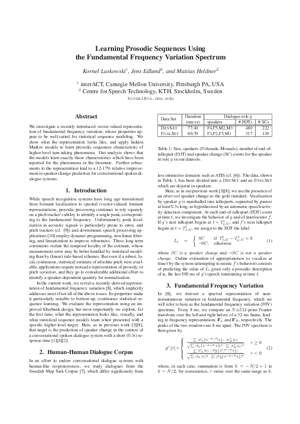 (PDF) Learning prosodic sequences using the fundamental frequency ...