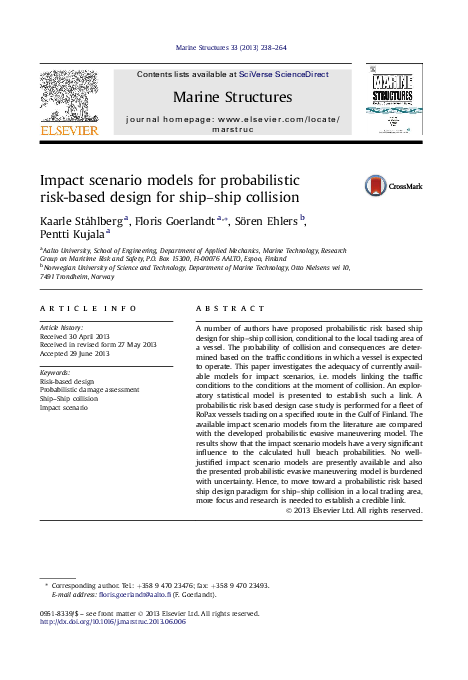 (PDF) Impact scenario models for probabilistic risk-based design for ...
