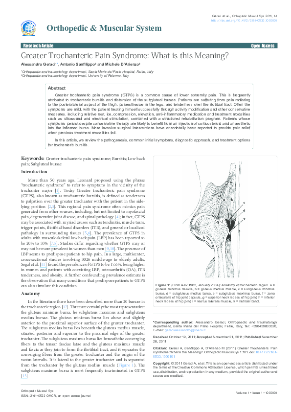 (PDF) Orthopedic & Muscular System Greater Trochanteric Pain Syndrome ...