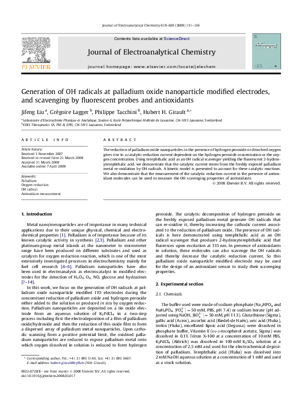 (PDF) Generation of OH radicals at palladium oxide nanoparticle ...