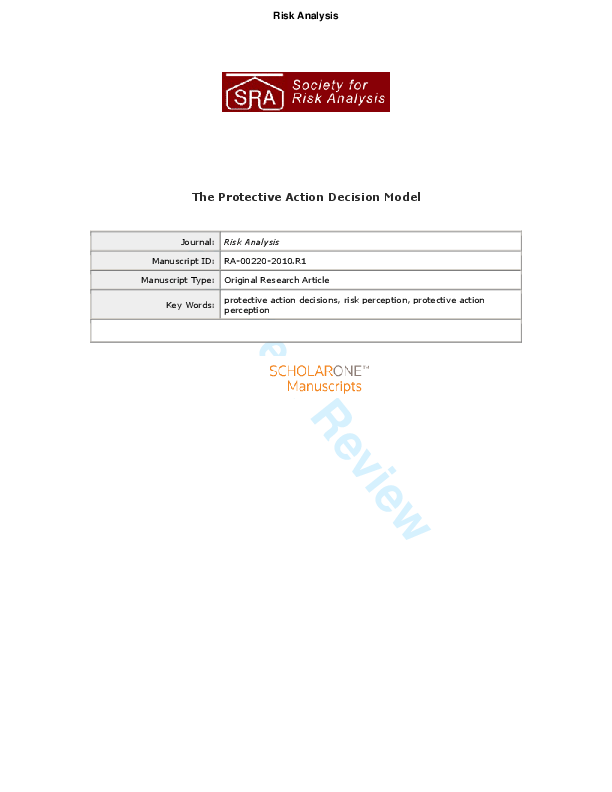 (PDF) The protective action decision model: theoretical modifications ...