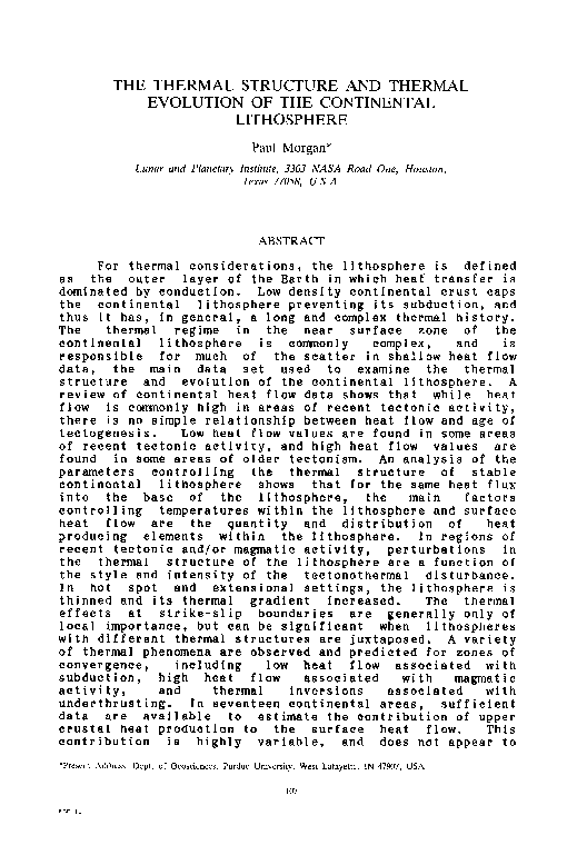 (PDF) The Thermal Structure and Thermal Evolution of the Continental ...