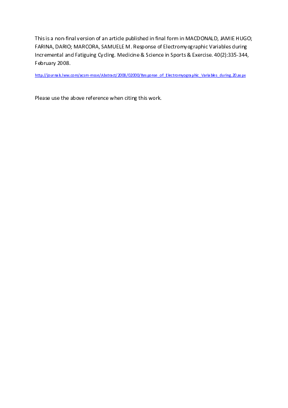 (PDF) Response of electromyographic variables during incremental and ...