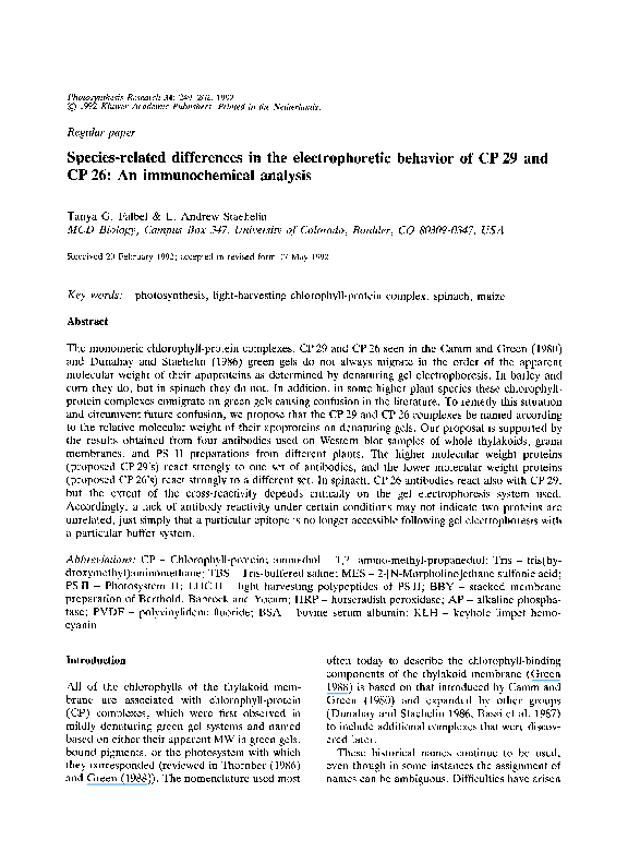 (PDF) Species-related differences in the electrophoretic behavior of CP ...