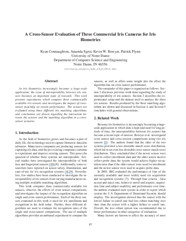 (PDF) A cross-sensor evaluation of three commercial iris cameras for ...