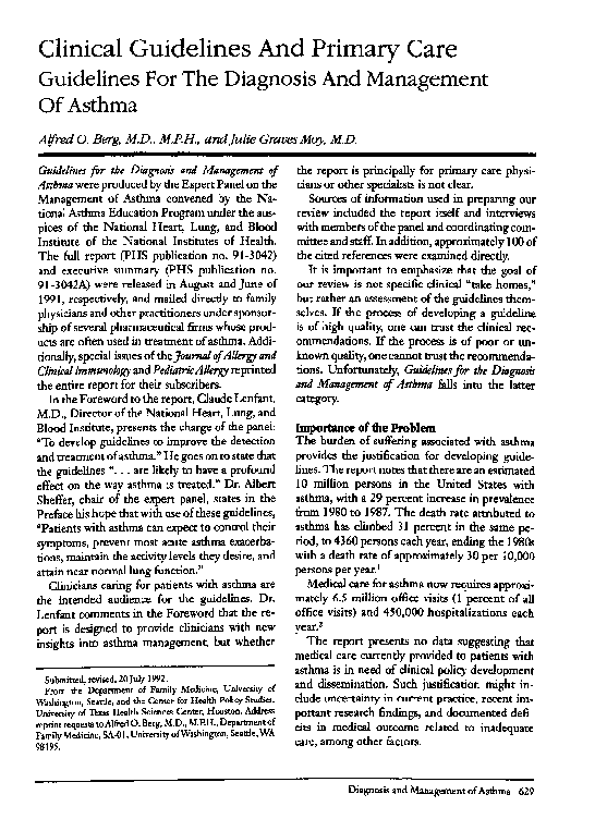 (PDF) Guidelines for the diagnosis and management of asthma