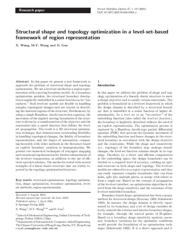 (PDF) Structural shape and topology optimization in a level-set-based framework of region ...