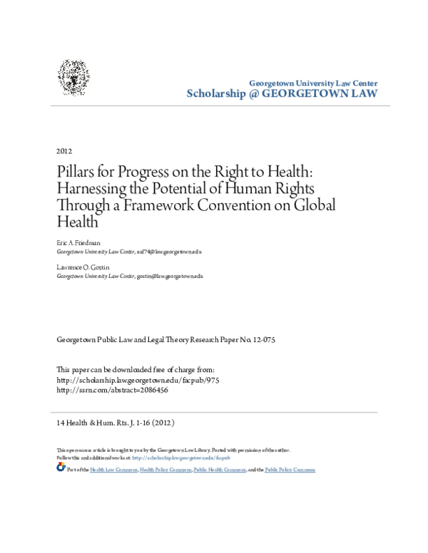 (PDF) Pillars for Progress on the Right to Health: Harnessing the ...