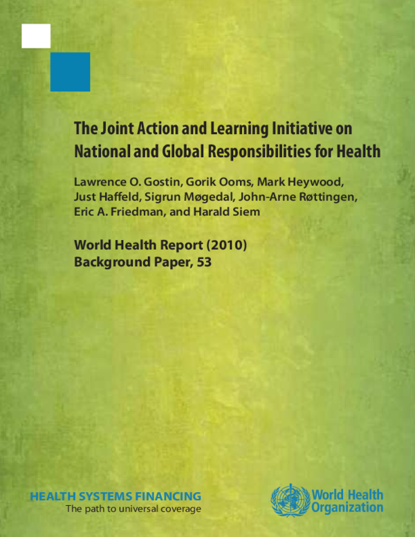 (PDF) The Joint Action and Learning Initiative on National and Global ...