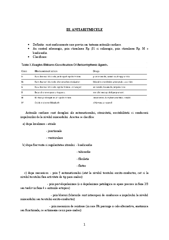 (DOC) Farmacologie, antiaritmice