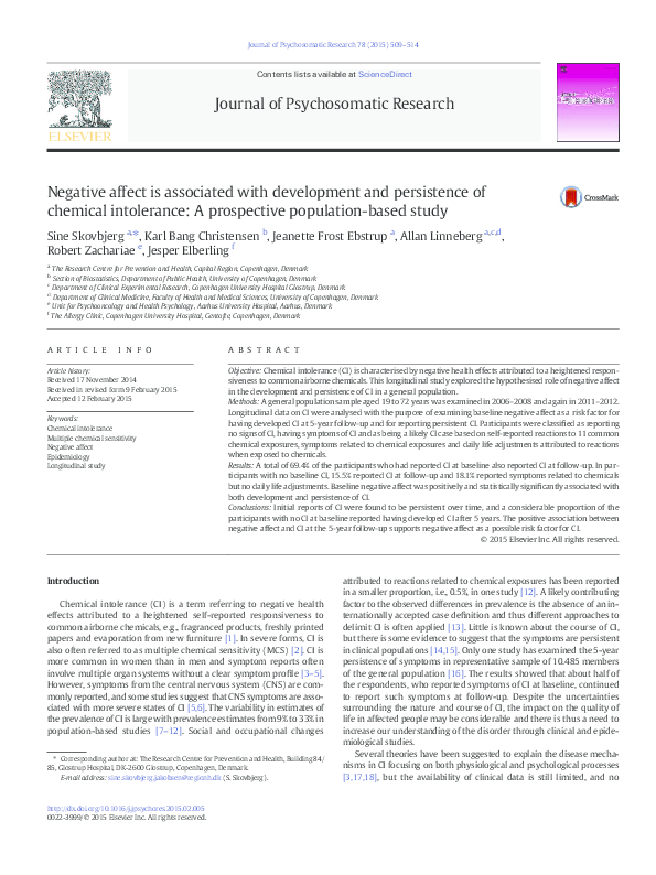 (PDF) The influence of health-risk perception and distress on reactions ...