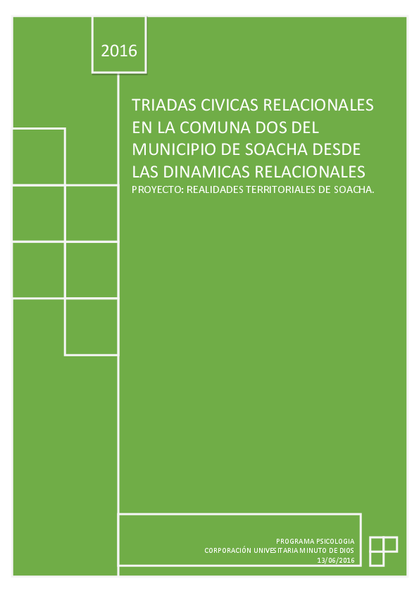 (PDF) Realidades Territoriales de la Comuna 2 de Soacha: Triadas ...