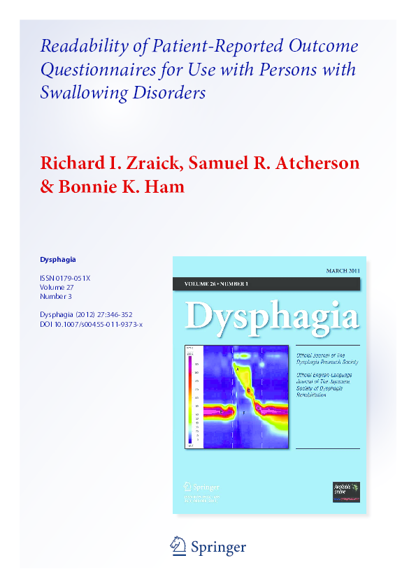 (PDF) Readability of Patient-Reported Outcome Questionnaires for Use ...