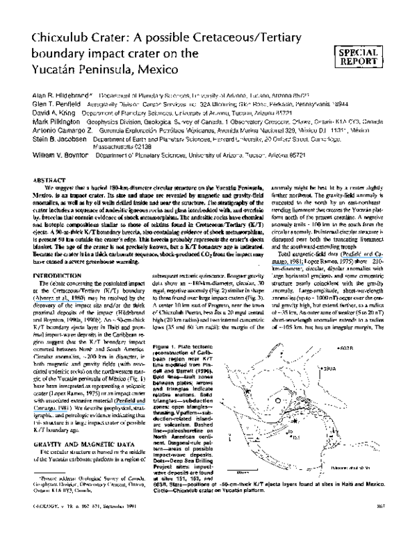 (PDF) Chicxulub Crater: A possible Cretaceous/Tertiary boundary impact ...