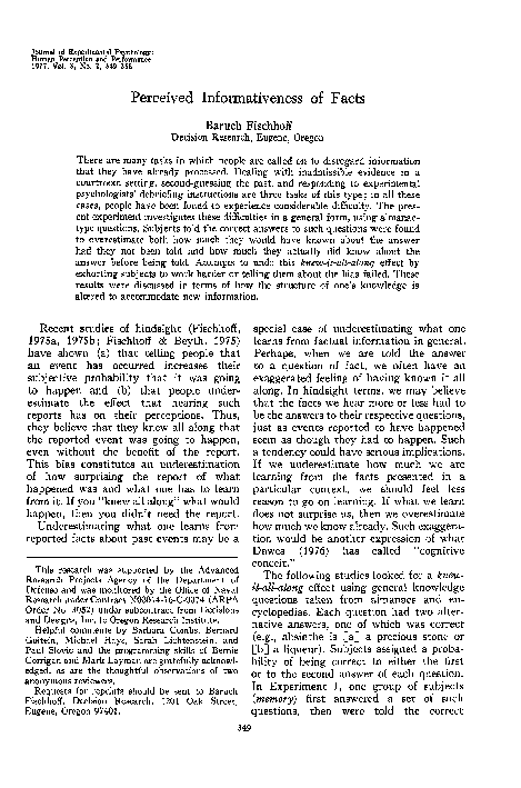 (PDF) Perceived informativeness of facts