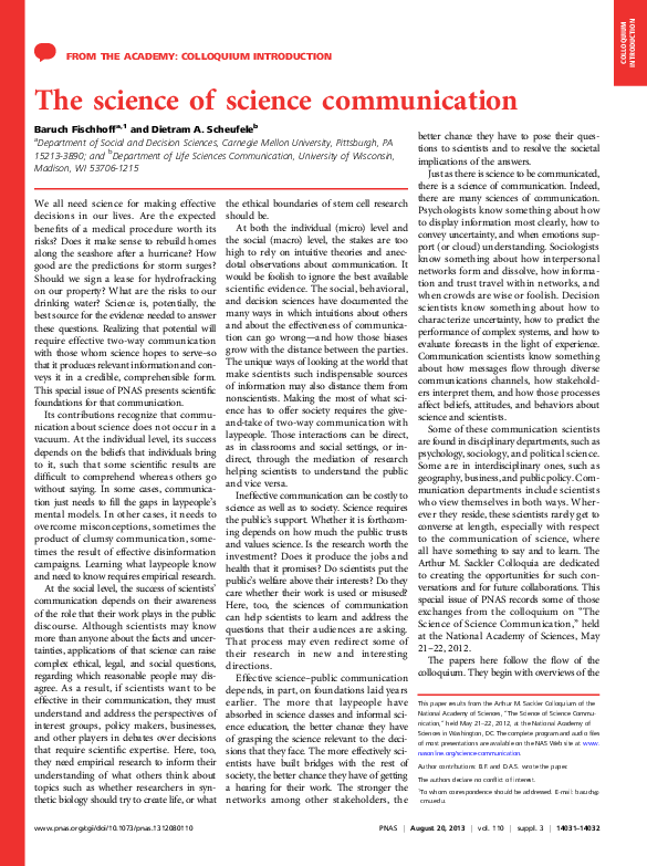 (PDF) The science of science communication