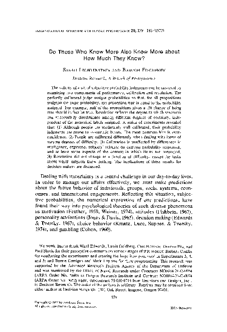 (PDF) Do those who know more also know more about how much they know?