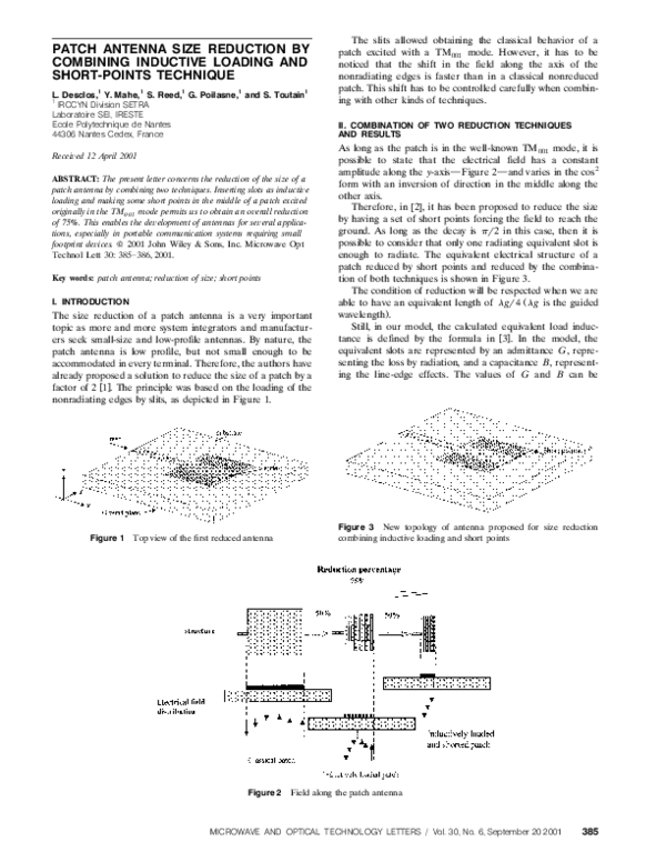 (PDF) Patch antenna size reduction by combining inductive loading and ...