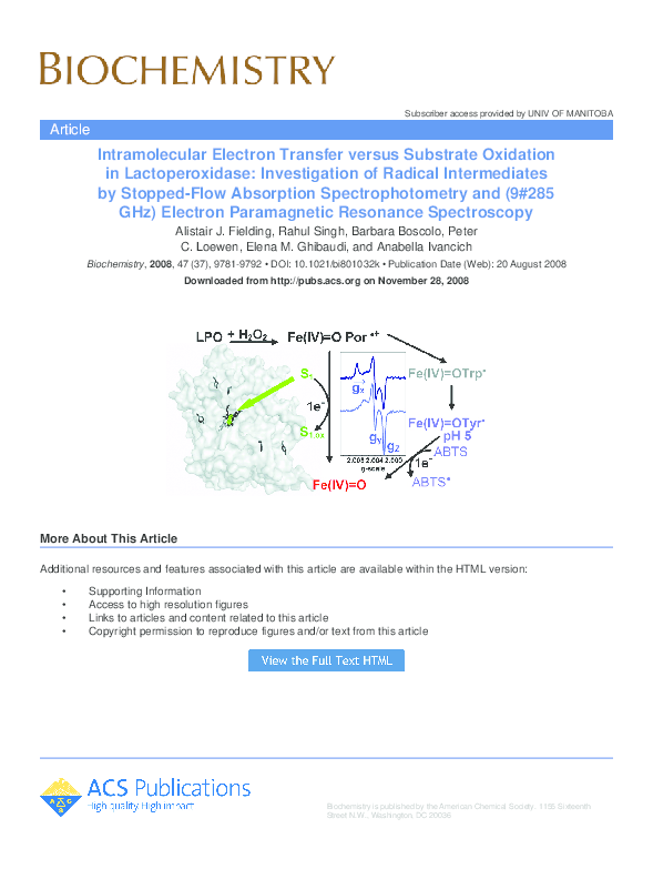 (PDF) Intramolecular Electron Transfer versus Substrate Oxidation in ...