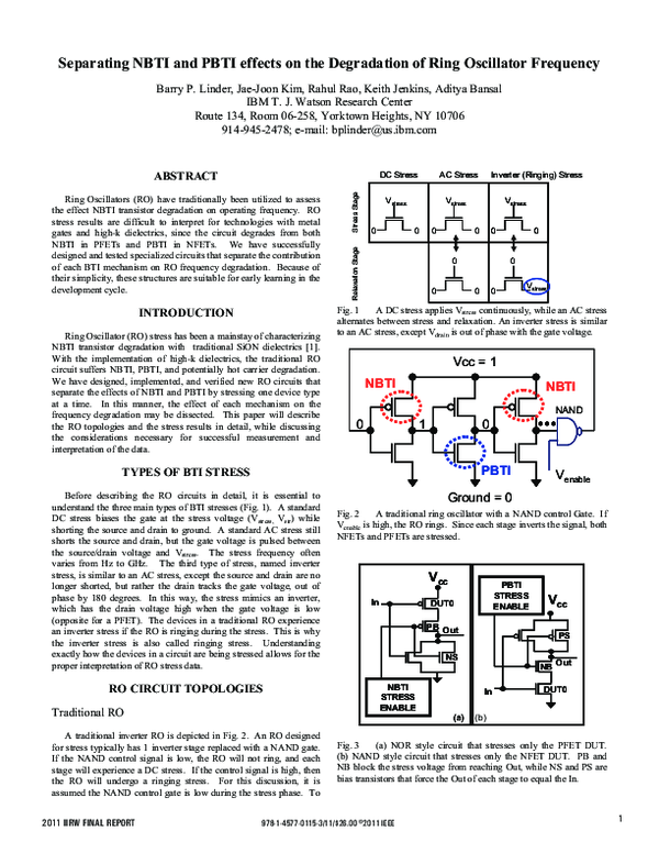 (PDF) Separating NBTI and PBTI effects on the degradation of Ring ...
