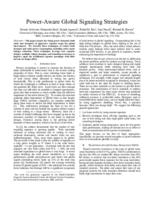 (PDF) Power-aware global signaling strategies