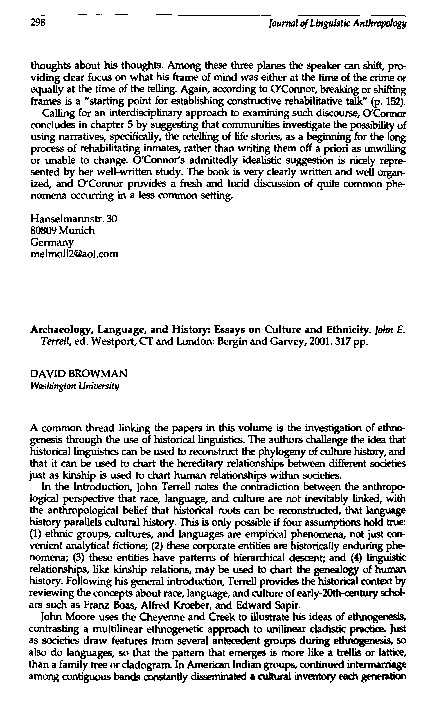 (PDF) Archaeology, Language, and History: Essays on Culture and Ethnicity