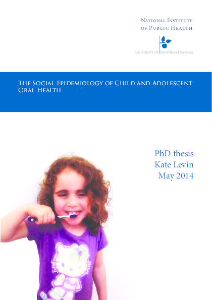 (PDF) The social epidemiology of child and adolescent oral health