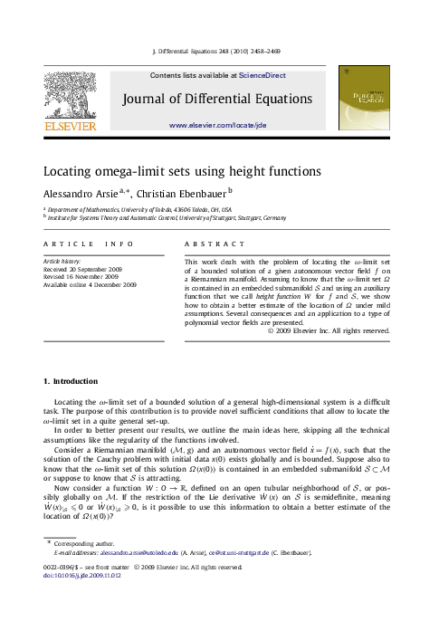 (PDF) Locating omega-limit sets using height functions