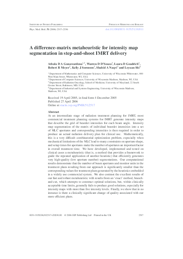 (PDF) A difference-matrix metaheuristic for intensity map segmentation ...