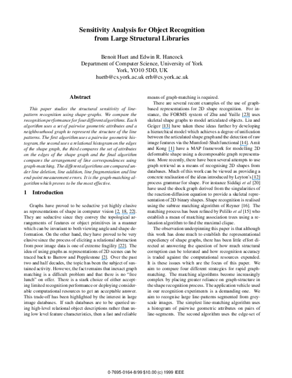 (PDF) Sensitivity Analysis in Line-Pattern Recognition (PDF) Sensitivity Analysis in Line-Pattern Recognition