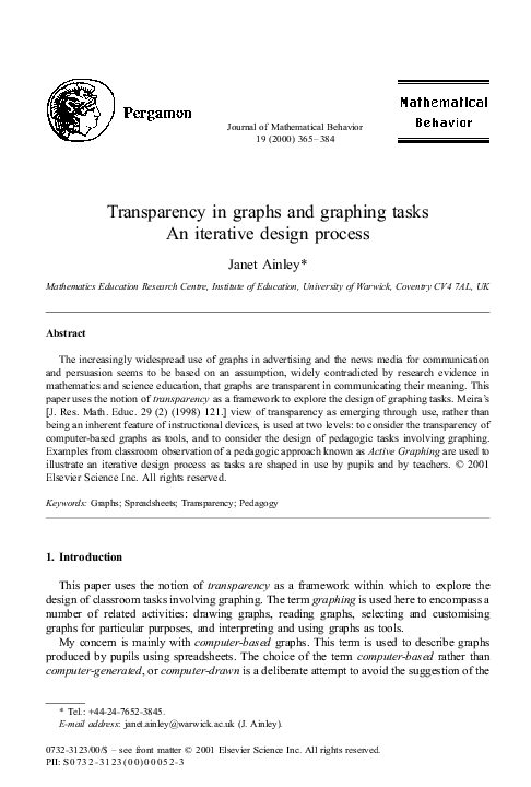 (PDF) Transparency in graphs and graphing tasks: an iterative design ...
