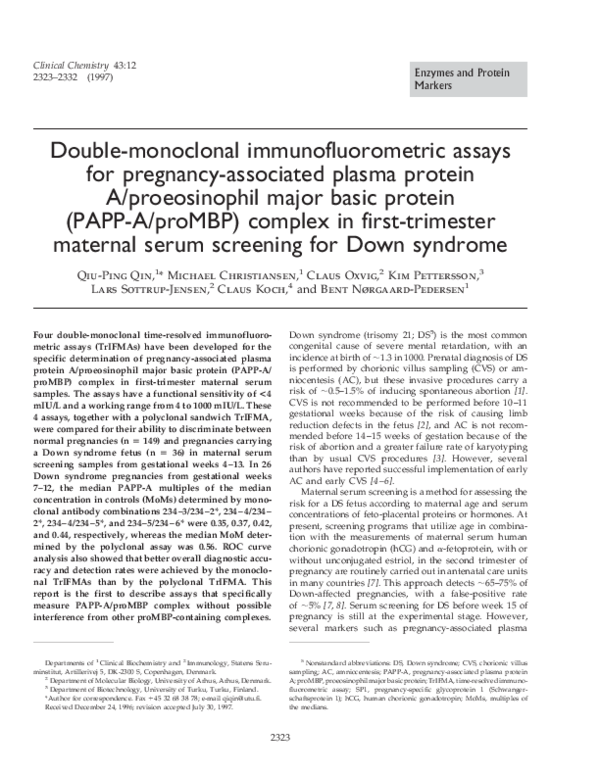 (PDF) Double-monoclonal immunofluorometric assays for pregnancy ...