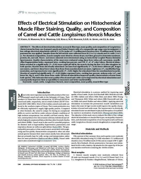 (PDF) Effects of Electrical Stimulation on Histochemical Muscle Fiber ...