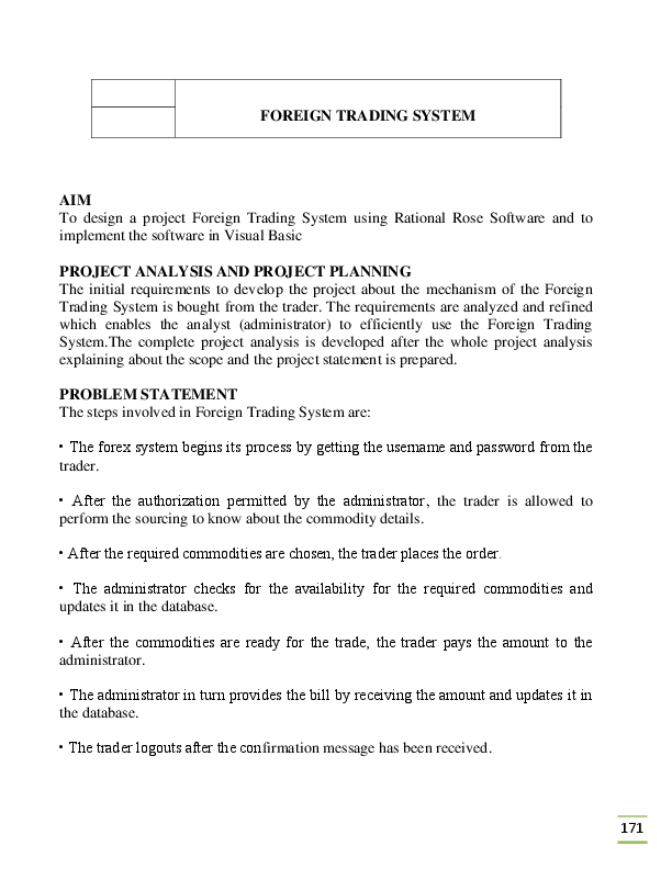 Activity Diagram For Foreign Trading System System Diagram U