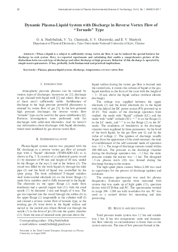 (PDF) Dynamic plasma-liquid system with discharge in reverse vortex ...