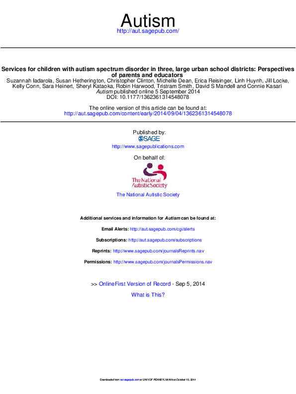 (PDF) Services for children with autism spectrum disorder in three ...