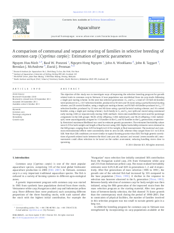 (PDF) A comparison of communal and separate rearing of families in ...