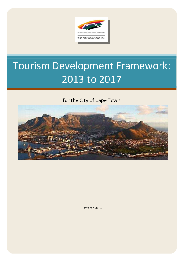 (PDF) Tourism Development Framework: 2013 to 2017 Tourism Development ...