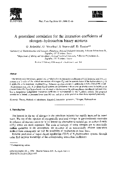 Pdf A Generalized Correlation For The Interaction Coefficients Of