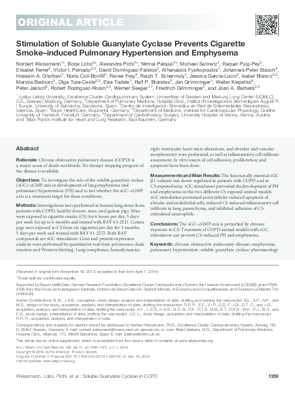 (PDF) Stimulation of Soluble Guanylate Cyclase Prevents Cigarette Smoke ...