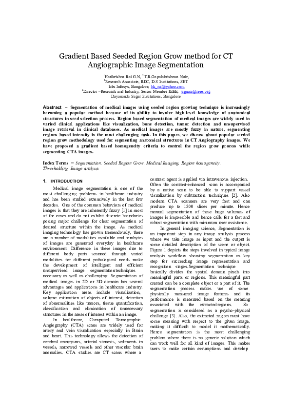 (PDF) Gradient Based Seeded Region Grow method for CT Angiographic Image Segmentation