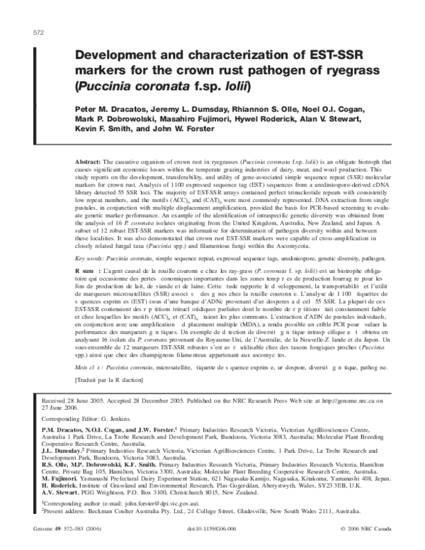 (PDF) Development and characterization of EST-SSR markers for Sciadopitys verticillata ...