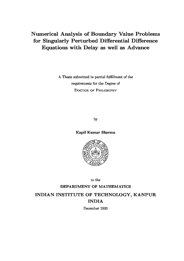Pdf Numerical Analysis Of Boundary Value Problems For Singularly