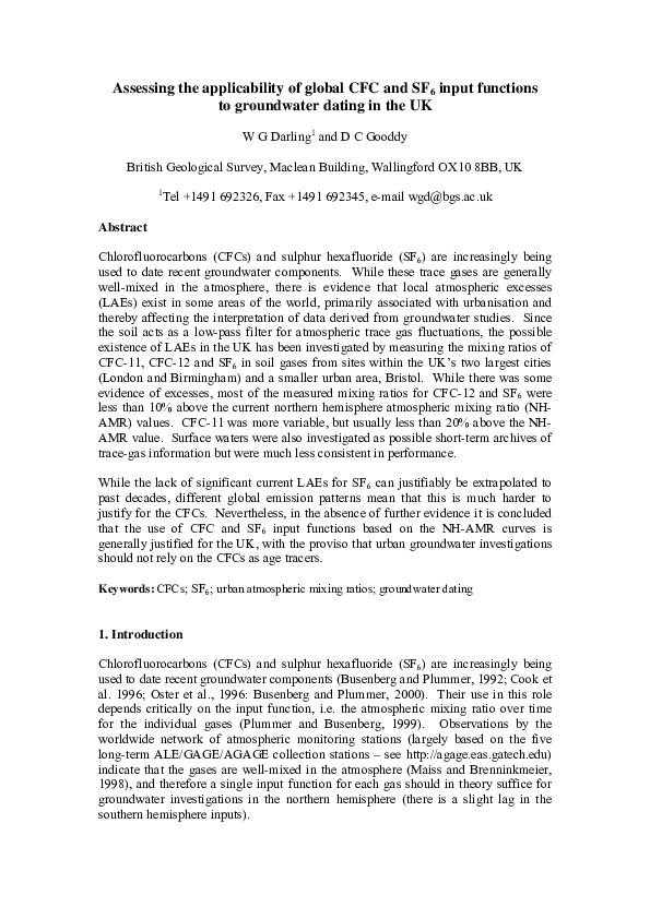 (PDF) Assessing the applicability of global CFC and SF6 input functions ...