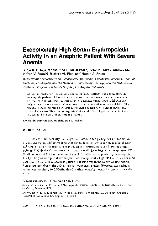 (PDF) Exceptionally high serum erythropoietin activity in an anephric ...