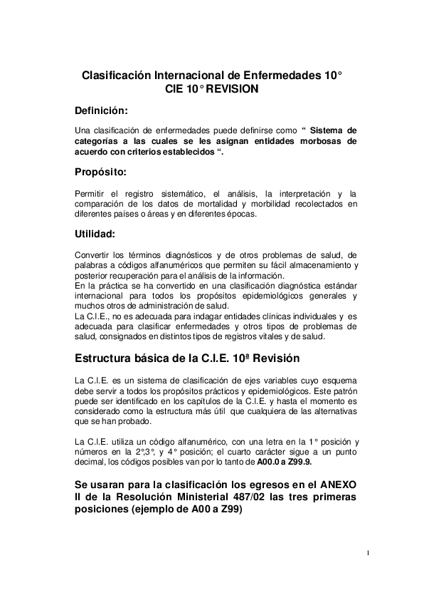 (PDF) Clasificación Internacional de Enfermedades 10° CIE 10° REVISION