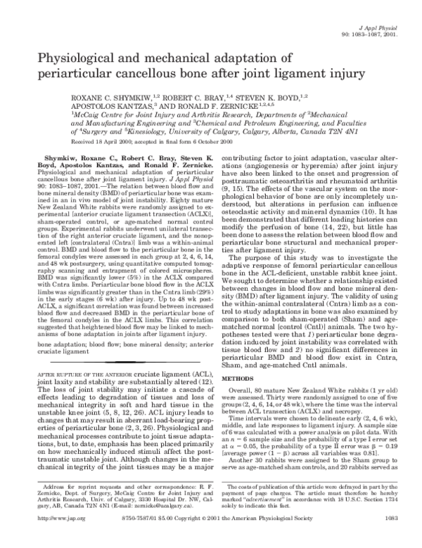 (PDF) Physiological and mechanical adaptation of periarticular ...